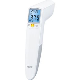 Infrarot-Fieberthermometer Beurer "FT 100", grau (weiß, grau), TemperaturmessgeräteB:6,8cm H:4,1cm T:12,9cm, kontaktloses Stirnthermometer, B:6,8cm H:4,1cm T:12,9cm