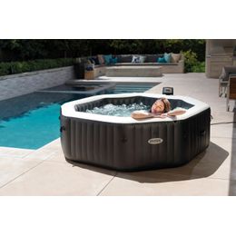 Whirlpool Intex "PureSPA "Jet + Bubble Deluxe" octagon, onyx black", bunt (schwarz, weiß, beige), B:201cm H:71cm L:201cm, Whirlpools, 8-tlg., mit Salzwassersystem, in verschiedenen Größen