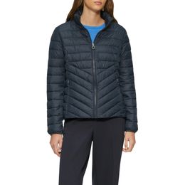 Outdoorjacke s.Oliver, Damen, Gr. 40, blau (navy), Obermaterial: 100% Polyester. Futter: 100% Polyester, Strukturmuster, casual, regular fit taillenbedeckt, Langarm elastischer Bund, Jacken, mit Strukturmuster