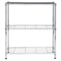 Alba Mobi Chrom Lagerregal 900 x 350 x 900 mm Silber