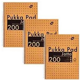 Pukka Kraft Notizbuch DIN A4 Liniert Doppeldraht Seitlich gebunden Karton Hardback Braun Gelocht 200 Seiten 3 Stück à 200 Blatt