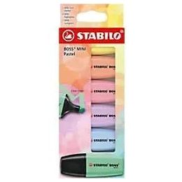 Stabilo BOSS MINI 07/6-2-01 Textmarker Farbig Sortiert Breit Keilspitze 5 mm 6 Stück