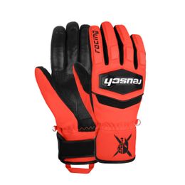 Skihandschuhe Reusch "Worldcup Warrior R-TEX XT", Damen, Gr. 10,5, schwarz (schwarz, rot), 90% Polyester, 10% Ziegenleder, mehrfarbig, klassisch, Handschuhe, aus robustem Leder