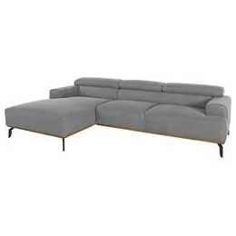 Ecksofa Places of Style "Carlo L-Form", grau, B:285cm H:74cm T:171cm, Sofas, Kopfteilverstellung