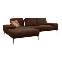 Ecksofa W.Schillig "run, Designsofa mit tollem Sitzkomfort, bequem, L-Form", braun (espresso s37), B:279cm H:88cm T:178cm, Longlife Xtra-Leder Z73: Naturwalkleder der Luxusklasse aus den erlesensten Rohhäuten. Hautstärke 1, 1 u2013 1, 3 mm, ROHLEDER Jacquard-Flachgewebe Q2 W60 (63% Polyester, 37% Polyacryl), ROHLEDER Chenille-Flachgewebe Q2 W77 (68% Polyacryl, 32% Polyester), Stoff S37 (100% Polye