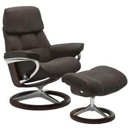 Relaxsessel stressless "Ruby", braun (braun batick), B:88cm H:101cm T:78cm, Leder BATICK: BATICK ist ein leicht korrigiertes, durchgefärbtes und genarbtes Möbelleder, bei dem die meisten Unebenheiten und Spuren in der Regel entfernt wurden., Leder PALOMA: PALOMA ist ein durchgefärbtes Semianilin-Möbelleder mit natürlicher Narbung., Sessel, mit Signature Base, Größe L, Gestell Eiche, Wenge, Braun &