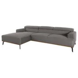 Ecksofa Places of Style "Carlo L-Form", grau (schwarzkrey), B:285cm H:74cm T:171cm, Sofas, Kopfteilverstellung