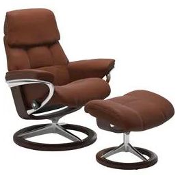 Relaxsessel stressless "Ruby", braun (copper paloma), B:88cm H:101cm T:78cm, Leder BATICK: BATICK ist ein leicht korrigiertes, durchgefärbtes und genarbtes Möbelleder, bei dem die meisten Unebenheiten und Spuren in der Regel entfernt wurden., Leder PALOMA: PALOMA ist ein durchgefärbtes Semianilin-Möbelleder mit natürlicher Narbung., Sessel, mit Signature Base, Größe L, Gestell Eiche, Wenge, Braun 