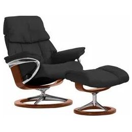 Relaxsessel stressless "Ruby", schwarz (schwarz batick), B:88cm H:101cm T:78cm, Leder BATICK: BATICK ist ein leicht korrigiertes, durchgefärbtes und genarbtes Möbelleder, bei dem die meisten Unebenheiten und Spuren in der Regel entfernt wurden., Leder PALOMA: PALOMA ist ein durchgefärbtes Semianilin-Möbelleder mit natürlicher Narbung., Sessel, mit Signature Base, Größe L, Gestell Eiche, Wenge, Bra