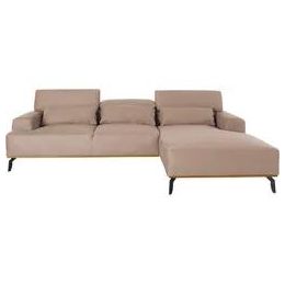 Ecksofa Places of Style "Carlo L-Form", braun (mud), B:285cm H:74cm T:171cm, Sofas, Kopfteilverstellung