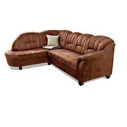 Ecksofa Home Affaire "Budapest L-Form", braun (mokka), B:242cm H:84cm T:80cm, Sofas, wahlweise mit Bettfunktion, mit Recamiere oder Ottomane