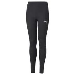 Trainingshose Puma "LIGA BASELAYER LONG TIGHT JR", Kinder, Gr. 152, N-Gr, schwarz (Puma schwarz), Jersey, Obermaterial: 88% Polyester, 12% Elasthan, unifarben, sportlich, schmal normal, Hosen