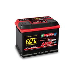 ZAP AGM SPECIAL 12V, 60Ah, 630A Starterbatterie 12V 60Ah 560 02