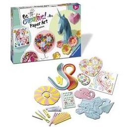 Kreativset Ravensburger "Paper Art Flowers & Unicorn", bunt, Kreativsets, KinderB:27cm H:6cm L:37cm, Made in Europe, B:27cm H:6cm L:37cm