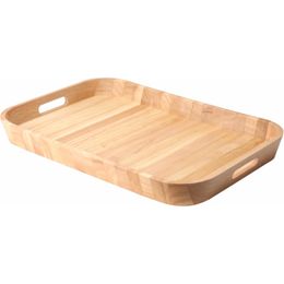 Tablett CONTINENTA, beige (natur), B:35cm H:5cm L:53cm, Holz, Tabletts, Handarbeit, aus einem Holzblock gearbeitet