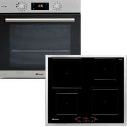 Bauknecht Backofen-Set "BAKO Steam 2", Energieeffizienz: A+ (A+++-D), silber (edelstahlfarben), Herdsets, Dampffunktion, PowerHeißluft