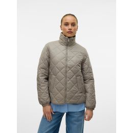 Véro Moda Steppjacke VERO MODA "VMSKYLAR SHORT JACKET GA NOOS", Damen, Gr. L (40), grau (moon rock), Steppware, Obermaterial: 100% Nylon, unifarben, modisch, regular fit normal, Langarm elastischer Bund, Jacken