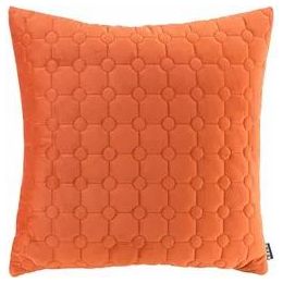 HOCK Dekokissen H.O.C.K. "Soft Nobile", orange (terrakotta, bedruckt), B:50cm L:50cm, Polyester, Dekokissen_Sitzkissen_Kissenhüllen, mit gesteppten Mustern, Kissenhülle mit Füllung, 1 Stück