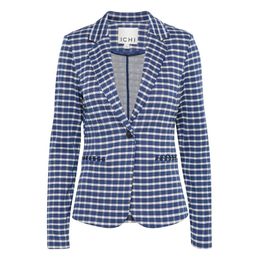 Ichi Kurzblazer 'IHKATE CHECL&Eacute; BL' Damen Gr&ouml;&szlig;e 44 blau / wei&szlig;