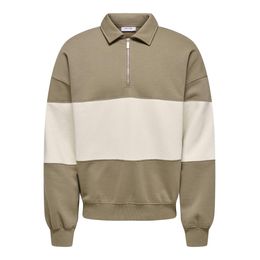 Only & Sons Only & Sons Sweatshirt 'Byron' Herren Gr&ouml;&szlig;e S creme / oliv