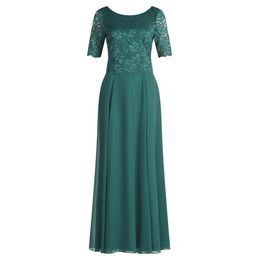 Vera Mont Abendkleid mit Spitze Damen Gr&ouml;&szlig;e 46 dunkelgr&uuml;n Winterkleid