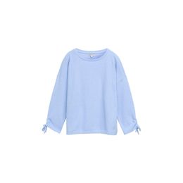 Tom Tailor Denim Damen Cosy Sweatshirt mit Raffärmeln, blau, Meliert, Gr. XS