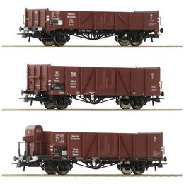 Roco 6600102 H0 3er-Set Offene Güterwagen der DRG