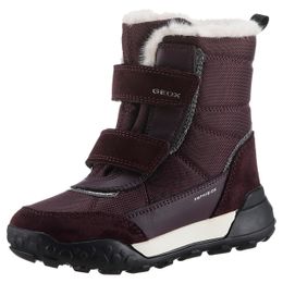 Geox Mädchen Winterstiefel "J TREKKYUP GIRL B ABX", Gr. 37, lila, Lederimitat, Textil, Veloursleder, Glitzer, Schuhe, Klettstiefel, Snowboots,