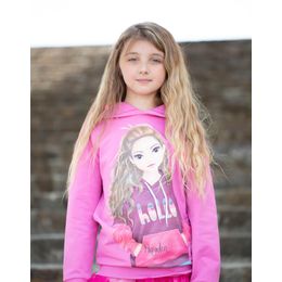 Top Model TOPMODEL M&auml;dchen Kapuzensweatshirt, pink, Gr. 164, bedruckt, Sweatware, Obermaterial: 95% Baumwolle, 5% Elasthan, Sweatshirts