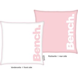 Dekokissen Bench., B:50cm L:50cm, rosa, Polyester, Dekokissen_Sitzkissen_Kissenh&uuml;llen, "Bench", Kissenh&uuml;lle mit Wendemotiv und Rundum-Paspel