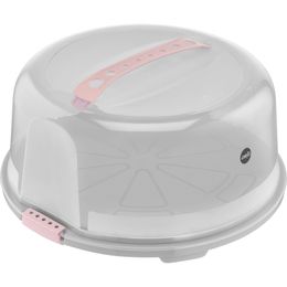 Emsa Kuchentransportbox "K32684 Prep&Bake", B:36,4cm H:17cm, rosa, Lebensmittelaufbewahrungsbehälter, rund 34 cm, Tragegriff