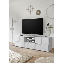 Lowboard Inosign, grau, Wohnzimmer, Sideboards, "Dama Breite 181 cm, TV-Board 2 T&uuml;ren, 1 Schubkasten, TV-Schrank", Front in 3D-Optik, viel Stauraum,