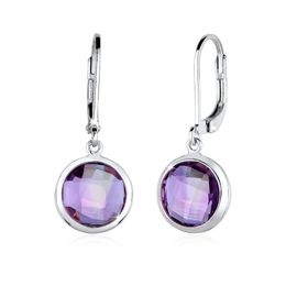 Elli Damen Paar Ohrhänger "Ohrhänger Amethyst Hell Lila 925 Sterling Silber", onesize,mit Steinen, Silber 925 (Sterlingsilber), lila, Silber 925