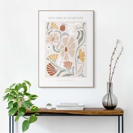 Bild mit Rahmen Reinders, B:50cm H:70cm T:2,2cm, bunt, Holzwerkstoff, Wohnzimmer, Bilder, "Botanical Harvest"