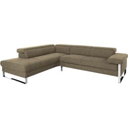 Ecksofa W.Schillig, B:281cm H:71cm T:230cm, schwarz, Flachgewebe S22 (100% Polyester);Stoff S37 (100% Polyester);Longlife Xtra-Leder Z59: Glattleder
