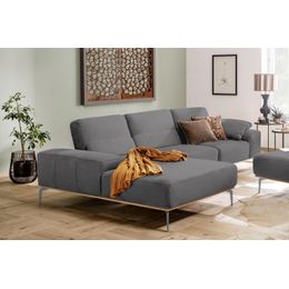 Ecksofa W.Schillig, B:319cm H:88cm T:178cm, grau, Longlife Xtra-Leder Z73: Naturwalkleder der Luxusklasse aus den erlesensten Rohhäuten. Hautstärke