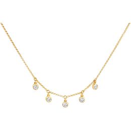 Firetti Damen Kette mit Anhänger "Schmuck Geschenk Silber 925 Halsschmuck Halskette Kreis rund", Silber 925 (Sterlingsilber), L: 45 B: 1mm, gold,