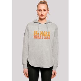 F4NT4STIC Damen Kapuzenpullover "Ski More Worry Less", grau, Gr. XS, Obermaterial: 100% Baumwolle, Pullover, Premium Qualit&auml;t
