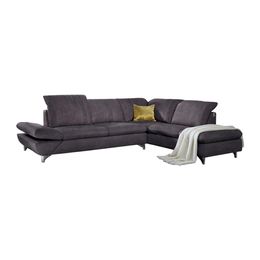 Ecksofa W.Schillig, B:296cm H:84cm T:242cm, grau, Longlife fabric Velourgewebe S41 (100% Polyester), Wohnzimmer, Sofas, "taoo, elegant und zeitlos,