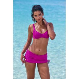 Lascana Damen Bade-Rock, pink, Gr. 36, unifarben, Polyamid, Badehosen, mit seitlicher Raffung