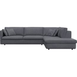 Ecksofa FLEXLUX, B:328cm H:84cm T:272cm, blau, 62% Polyester/14% Cotton/7% Linen, Wohnzimmer, Sofas, "Lovane, elegant und zeitlos, bequem, L-Form",