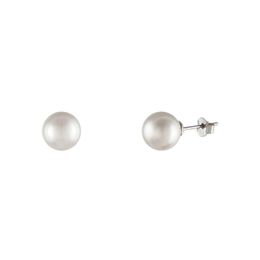 UNIKE JEWELLERY Damen Paar Ohrstecker "CLASSY SIMPLE PEARL, UK.TN.1202.0010", 0,8mm, Perlen Silber 925 (Sterlingsilber), bunt, Perlen, Silber 925