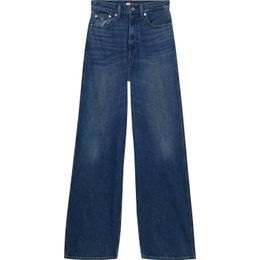 Tommy Jeans Damen Weite Jeans "Claire High Rise", blau, Gr. 28, unifarben, Denim/Jeans, Obermaterial: 99% Baumwolle, 1% Elasthan, Jeans, mit
