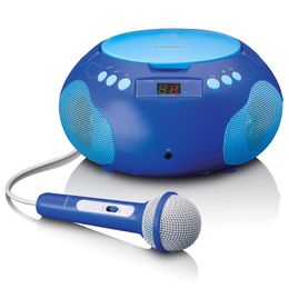Lenco CD-Radiorecorder "SCD-620BU - Kinder CD-Player Radio Mikrofon", B:25cm H:15,5cm T:27cm, blau, Radios