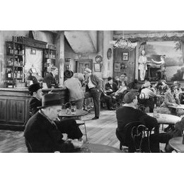 papermoon Fototapete "VINTAGE BAR-SCHWARZ WEI&szlig; WANDTAPETE RETRO DESIGN DEKO", B/L: 2,5mm x 1,86mm, Bahnen: 5 Stk. St., bunt, Schlafzimmer, Tapeten