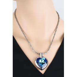 Damen Kette mit Anhänger "Titanic", blau, Collezione Alessandro, Metall, Halsketten, mit Platinlegierung