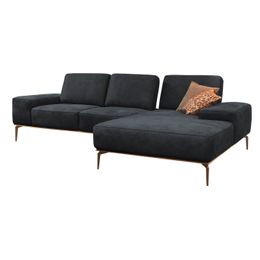Ecksofa W.Schillig, B:279cm H:88cm T:178cm, schwarz, Longlife Xtra-Leder Z73: Naturwalkleder der Luxusklasse aus den erlesensten Rohhäuten.