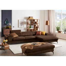 Ecksofa W.Schillig, B:343cm H:70cm T:193cm, braun, Stoff S37 (100% Polyester): Luxus-Microfaser in Lederoptik, Wohnzimmer, Sofas, "piedroo,