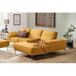 Ecksofa W.Schillig, B:319cm H:88cm T:178cm, gelb, Longlife Xtra-Leder Z73: Naturwalkleder der Luxusklasse aus den erlesensten Rohhäuten. Hautstärke