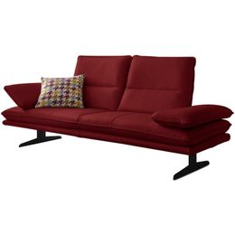 2,5-Sitzer W.Schillig, B:236cm H:94cm T:96cm, rot, Longlife Xtra-Leder Z59: Glattleder mit modischer Prägung. Hautstärke 0, 9 - 1, 1 mm, Sofas,